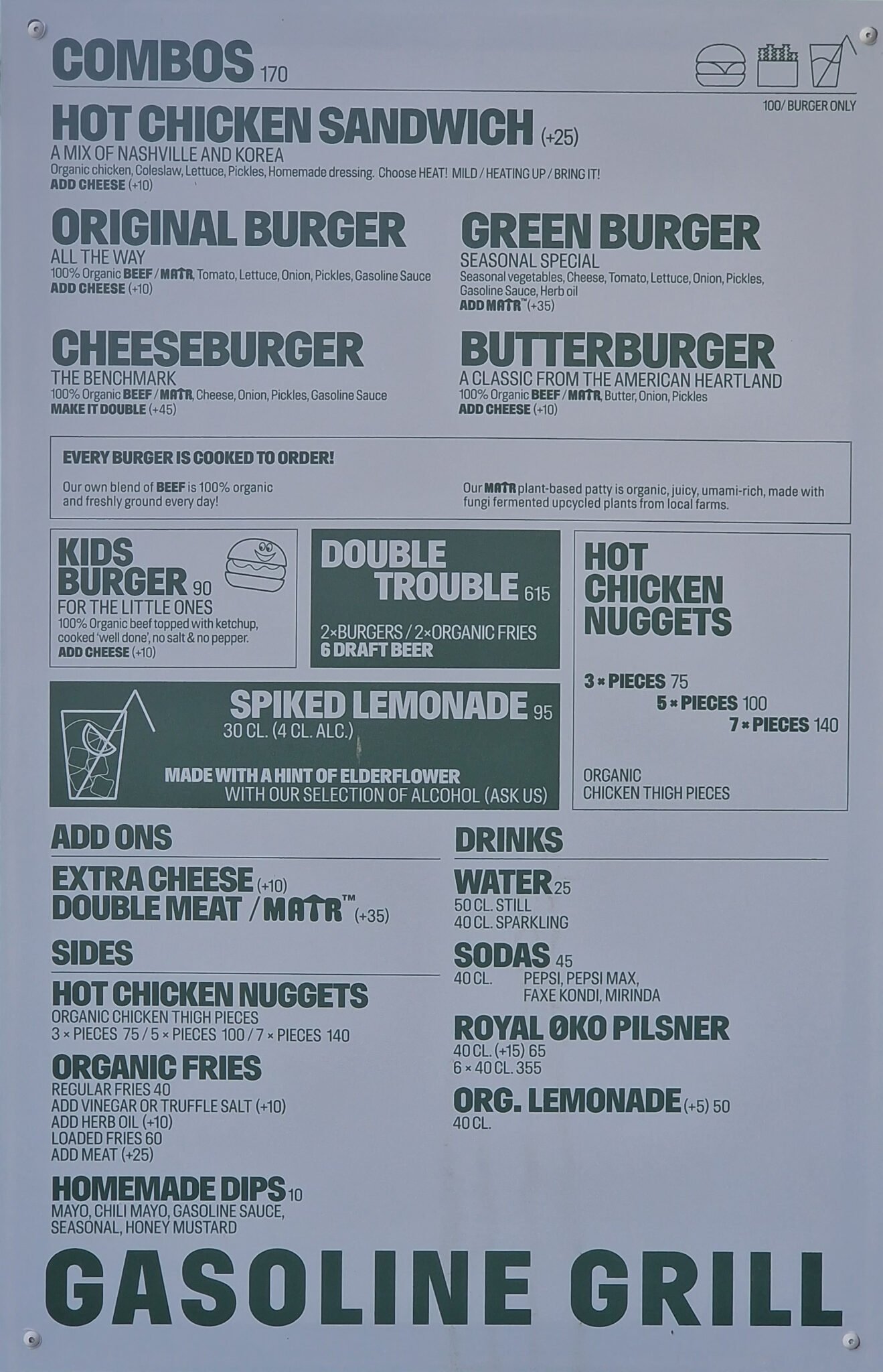 Gasoline Grill Menu and Prices (Copenhagen) - Flavors on the Road